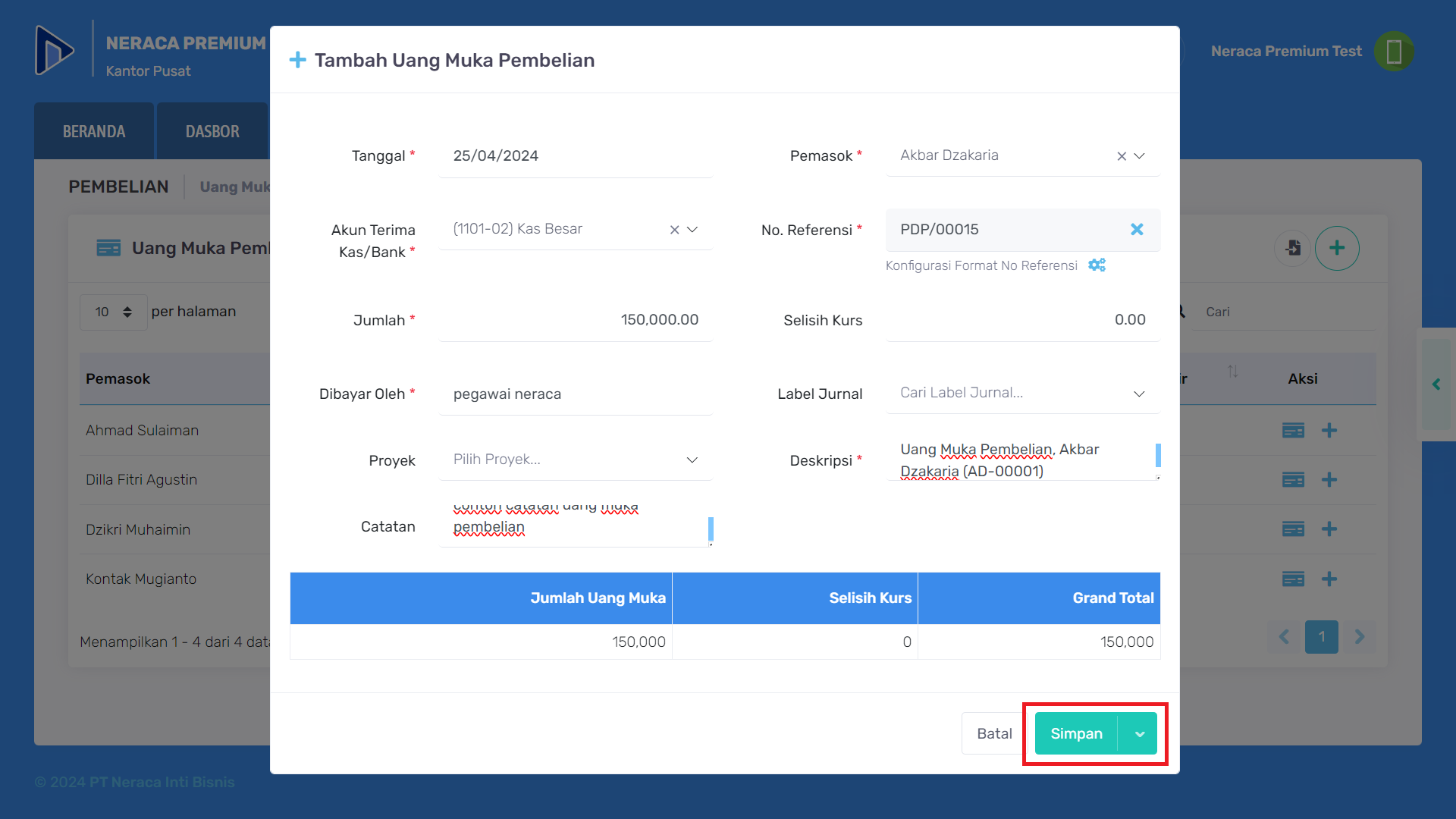 Mengelola Uang Muka Pembelian